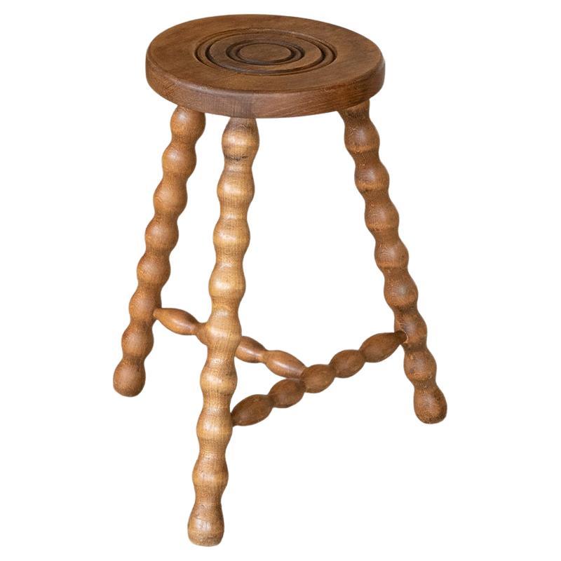 Organic Modern Freeform French Oak-Wood Stool at 1stDibs