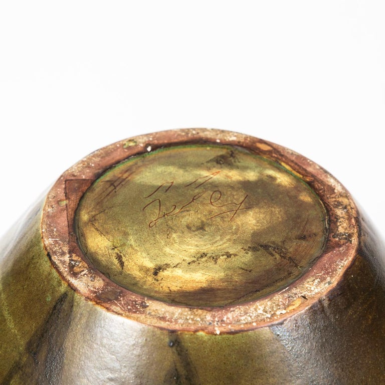 Tall Green Vase with Abstract Design from France, circa 1940 For Sale ...