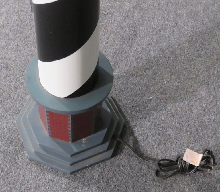 Tall Hand Painted Whimiscal Nautical Lighthouse Sea Theme Floor Lamp at ...