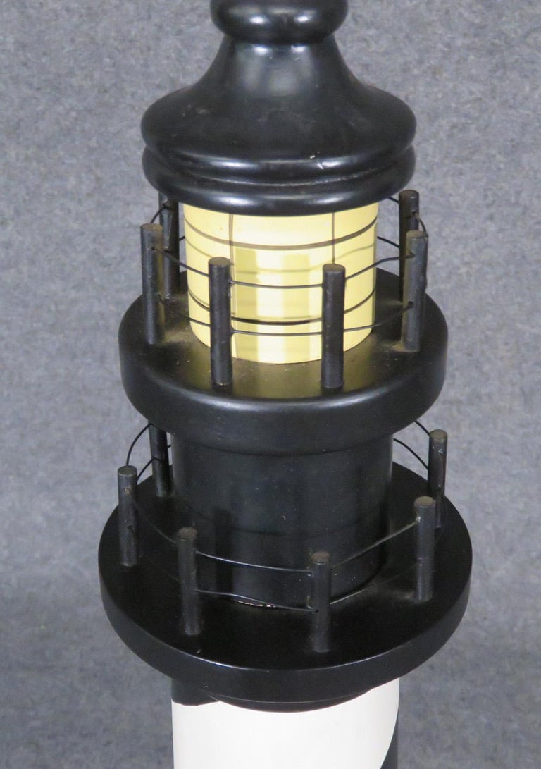 Tall Hand Painted Whimiscal Nautical Lighthouse Sea Theme Floor Lamp at ...