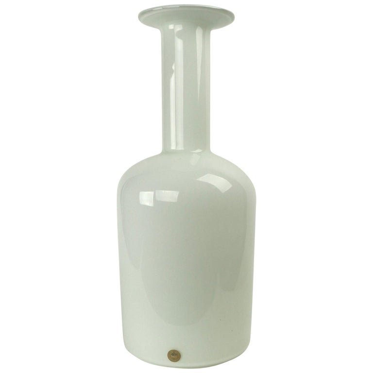 Tall Holmegaard Gul Vase by Otto Bauer at 1stDibs