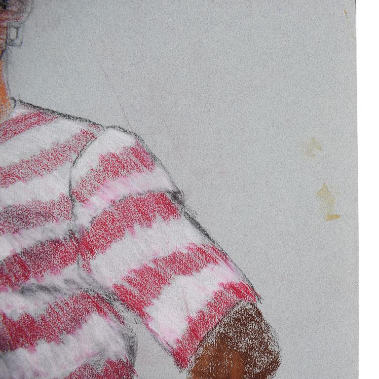 Tall Impressionist Portrait Drawing of a Frenchman, Signed For Sale at ...