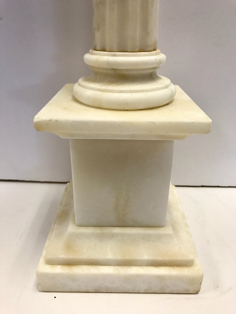 Tall Italian Alabaster Column Lamp at 1stDibs