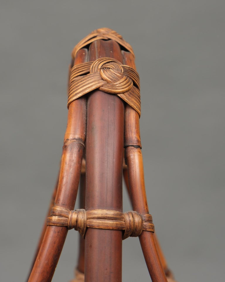 Tall Japanese Wickerwork Bamboo Baluster Ikebana Basket, by ‘Hôunsai’ 鳳 ...