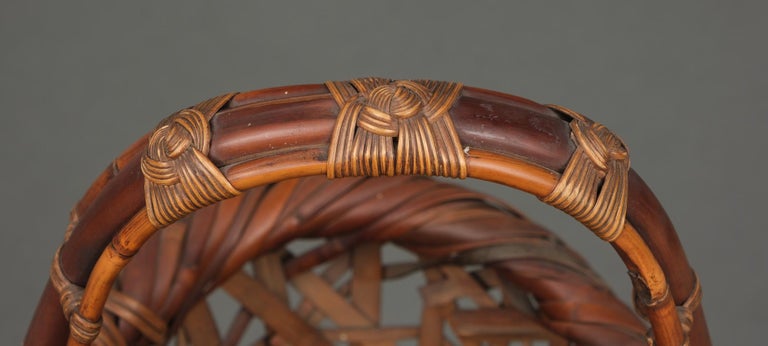 Tall Japanese Wickerwork Bamboo Baluster Ikebana Basket, by ‘Hôunsai’ 鳳 ...