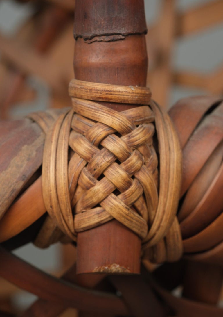 Tall Japanese Wickerwork Bamboo Baluster Ikebana Basket, by ‘Hôunsai’ 鳳 ...