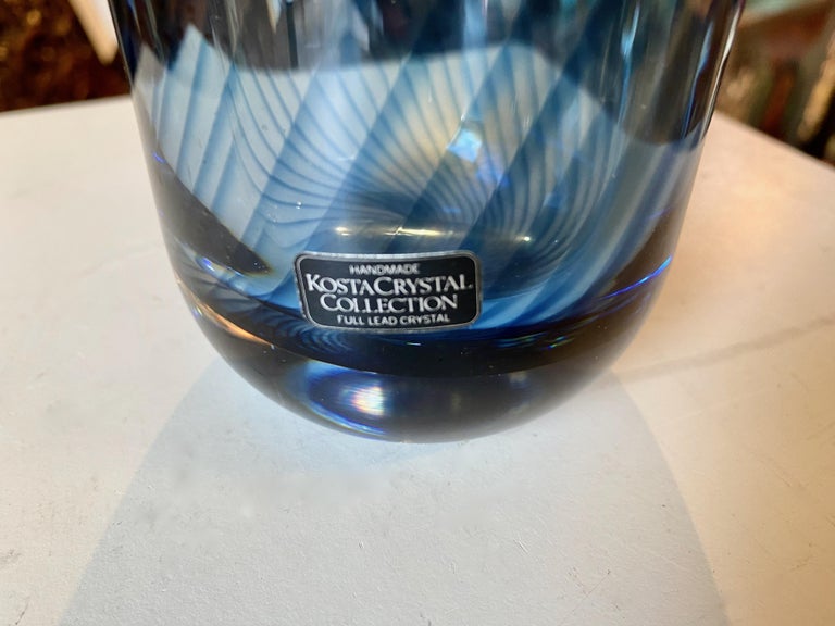 Tall Kosta Boda Blue Vase For Sale at 1stDibs