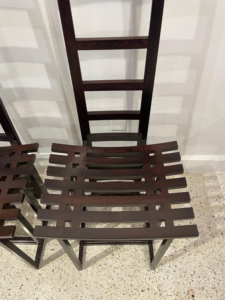 Tall Ladderback Architectural Design Chairs, Pair For Sale at 1stDibs