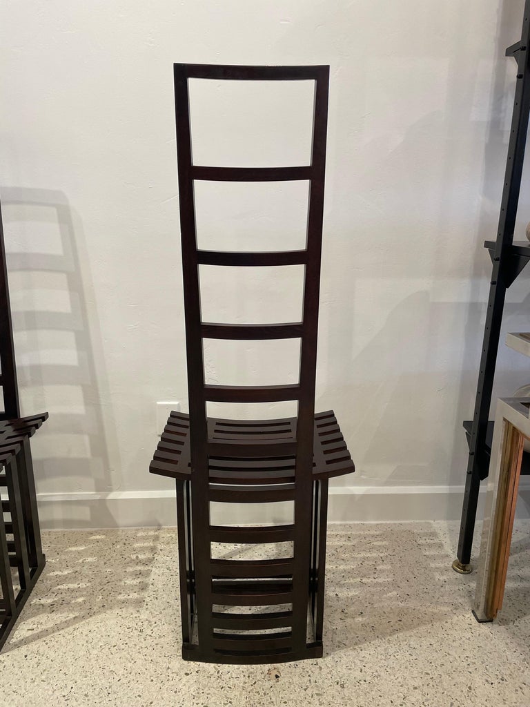 Tall Ladderback Architectural Design Chairs, Pair For Sale at 1stDibs
