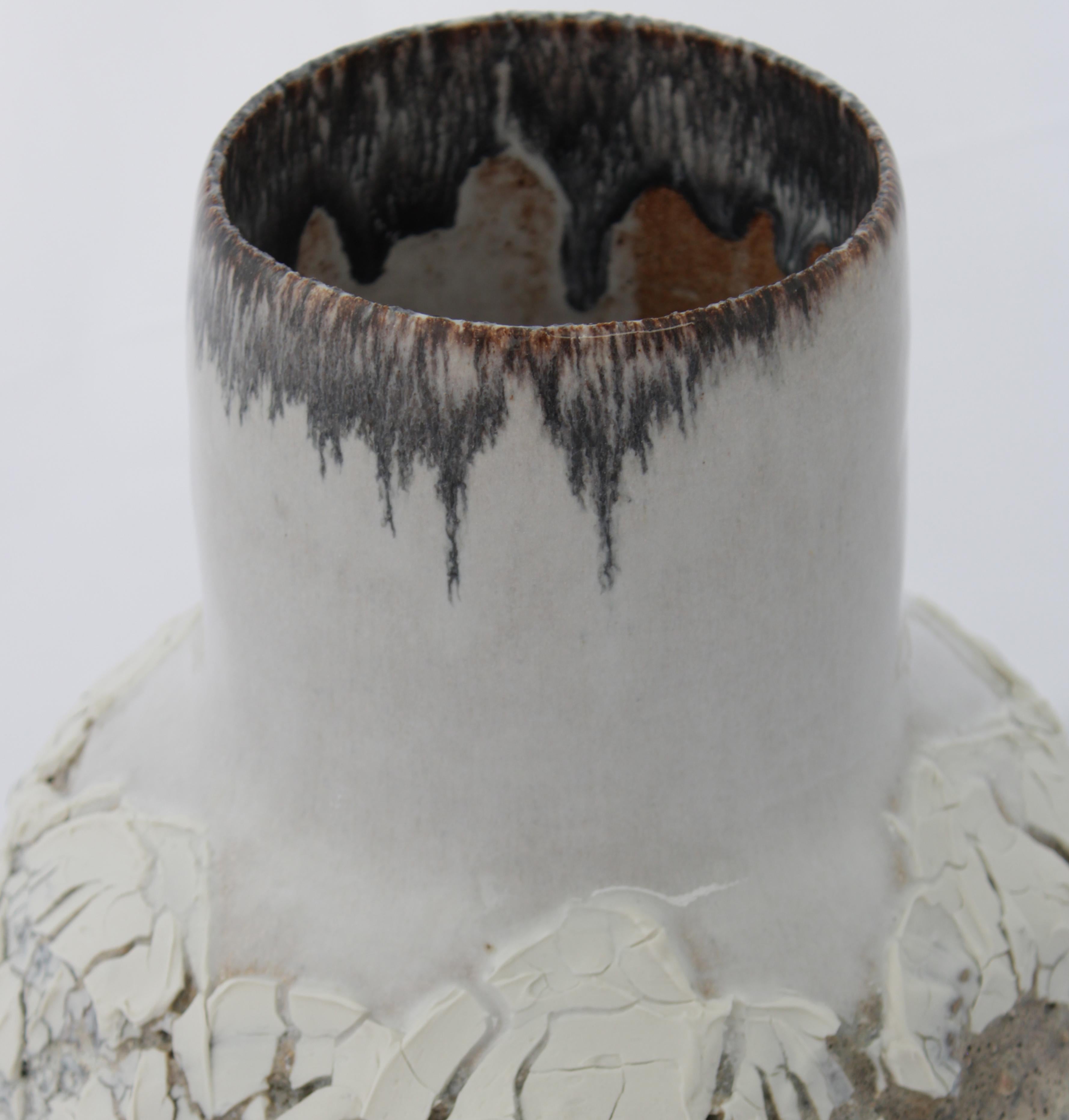 Tall Large Bottle Lava Stone White&Black Volcanic Clay and Porcelain ...