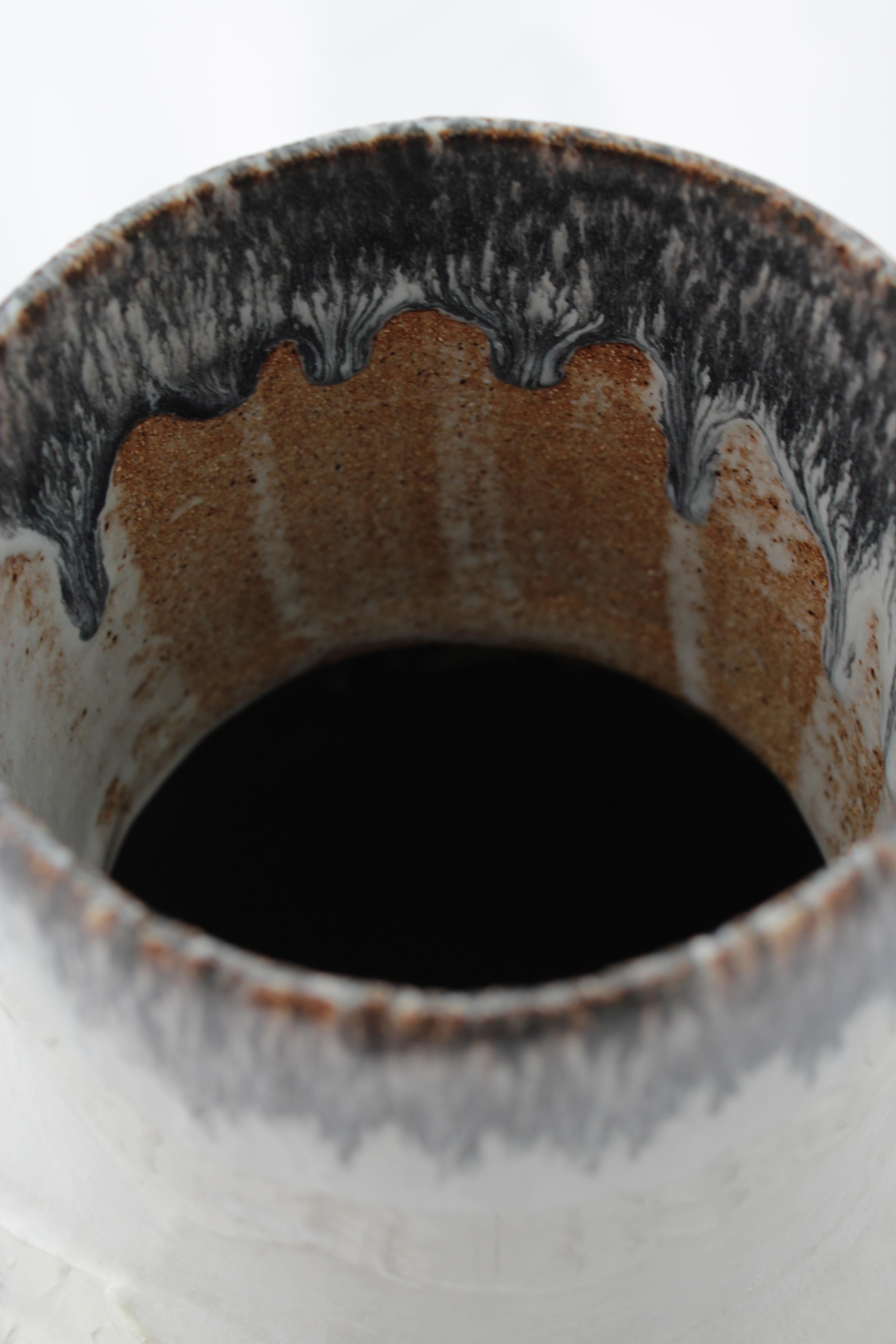 Tall Large Bottle Lava Stone White&Black Volcanic Clay and Porcelain ...