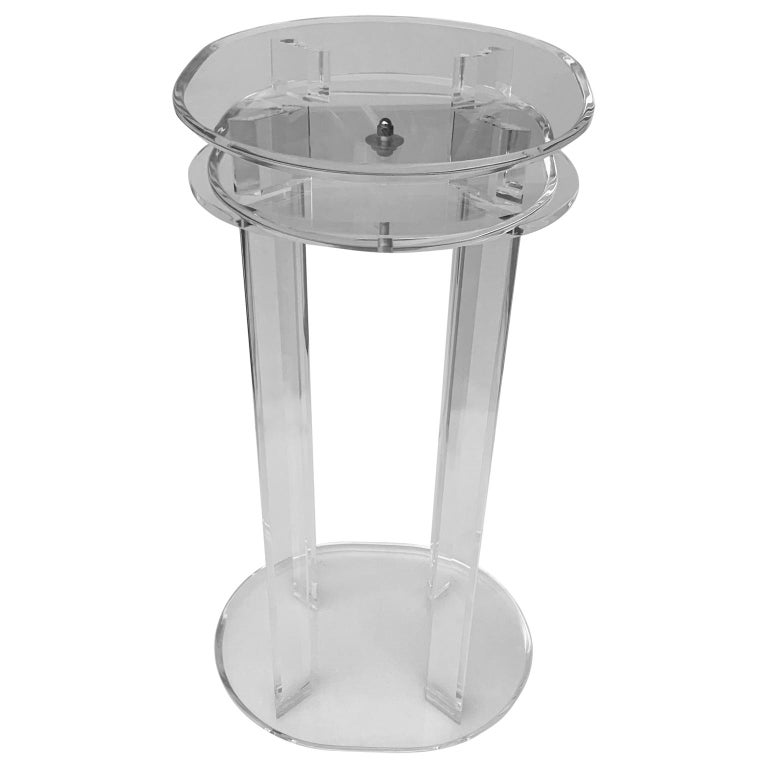 Tall Mid-Century Modern Rotating Top Lucite Pedestal at 1stDibs