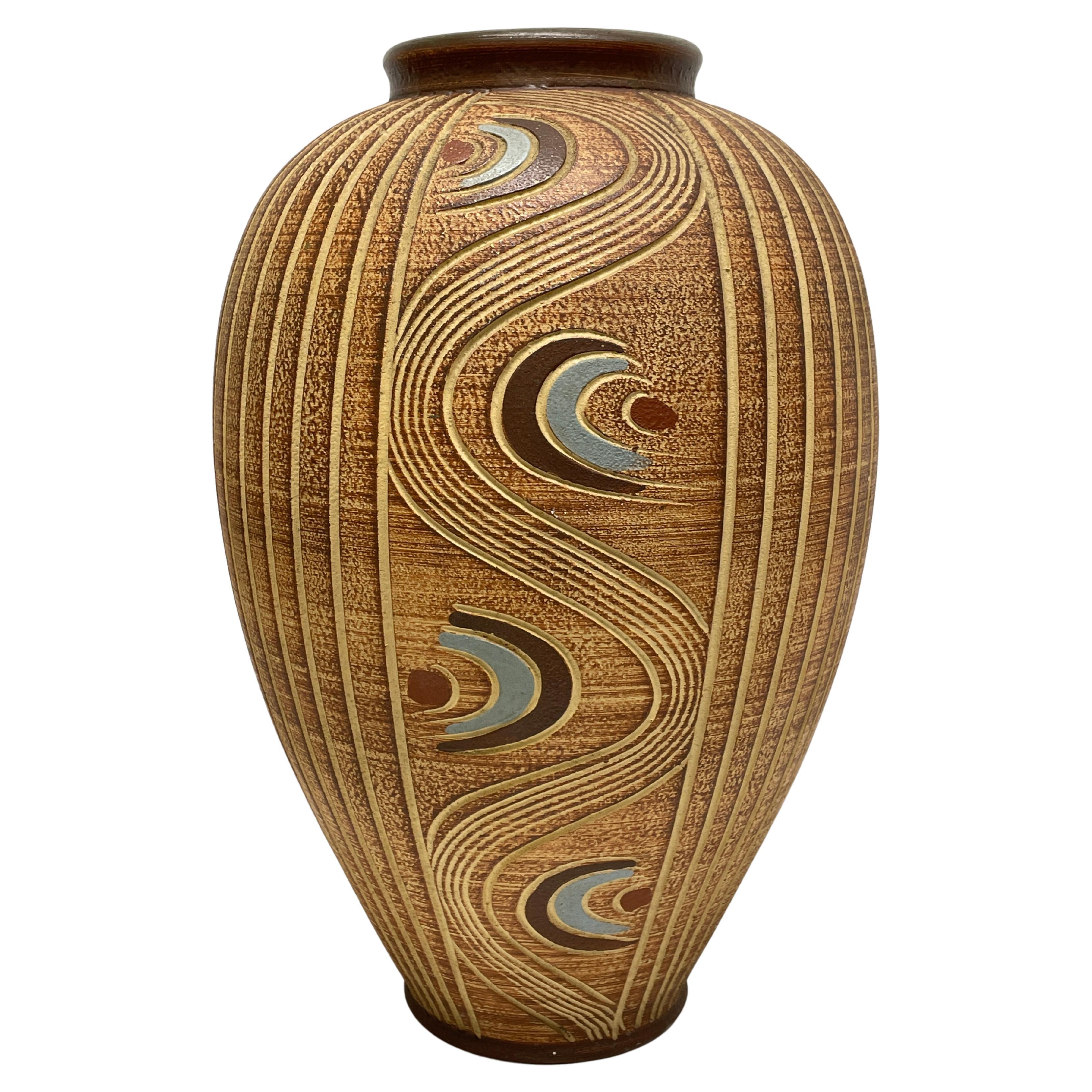 Midcentury 1950s Earthenware Vase or Vessel Germany Studio Pottery For ...