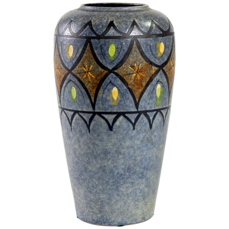 Tall Midcentury West German Vase For Sale at 1stDibs