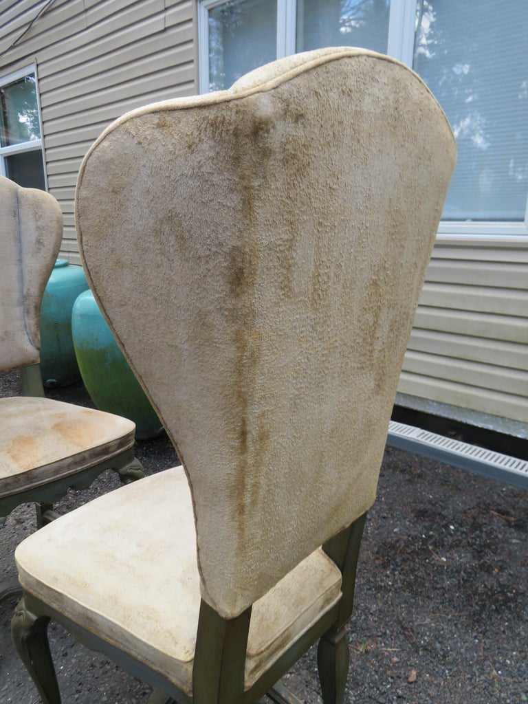 Tall Pair Minton Spidell Style Italian Regency Rococo Wing Back Dining ...