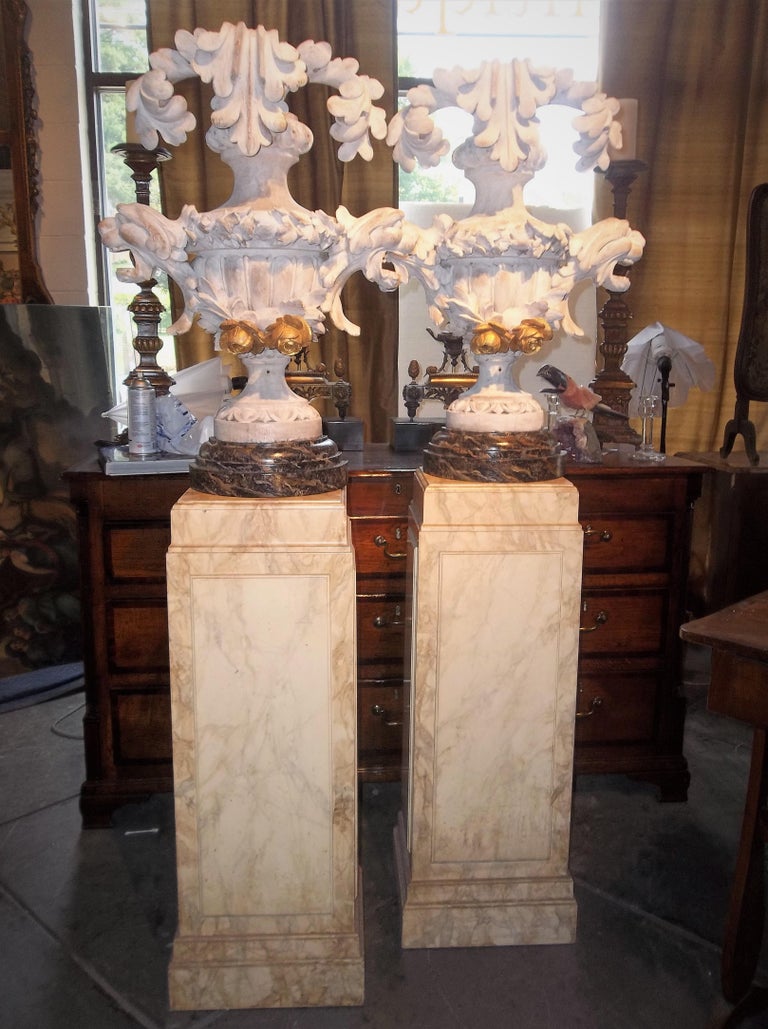 Tall Pair of Carved Floral and Foliate Architectural Fragments or ...