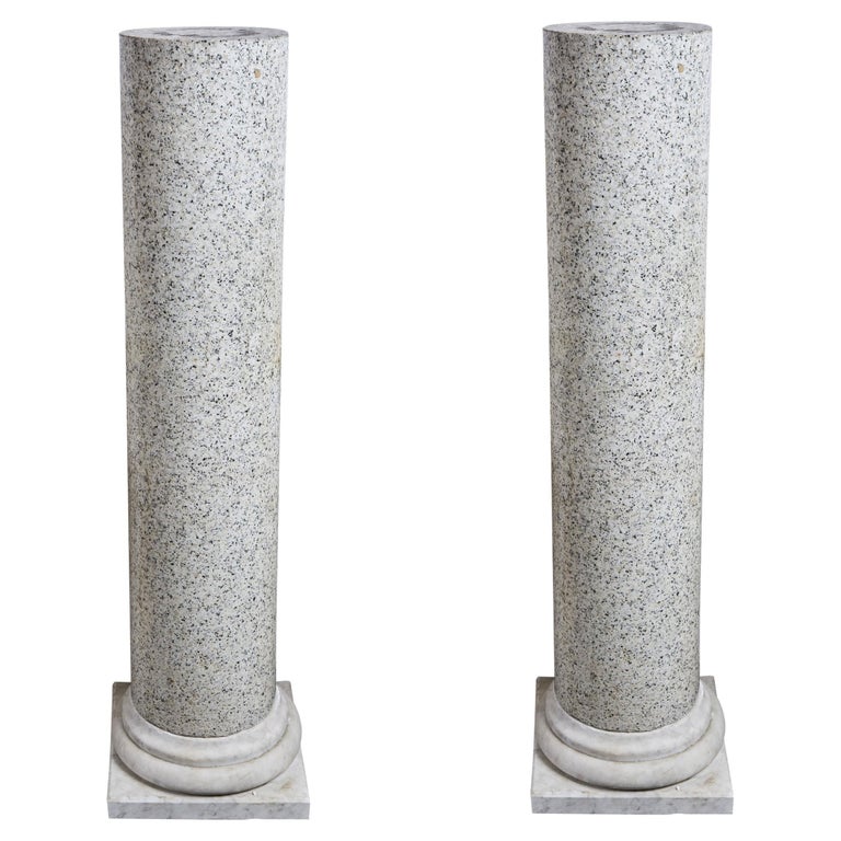 Tall Pair of Marble Pedestals For Sale at 1stDibs
