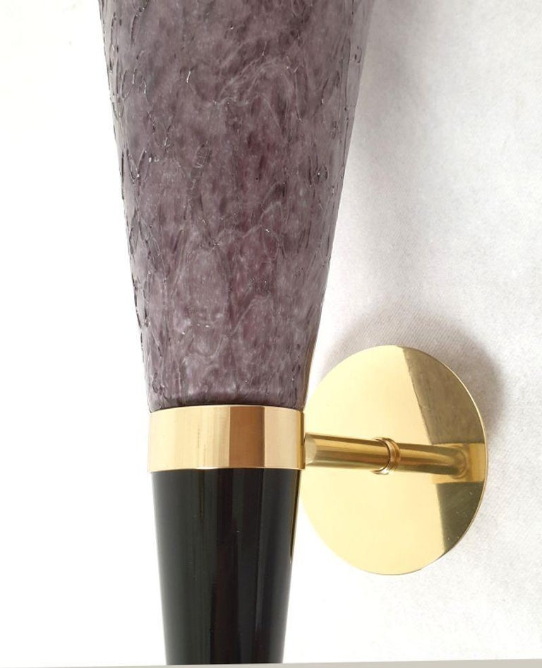 Tall Purple Murano Glass Sconces Stamped Mila Schon, Italy For Sale at ...