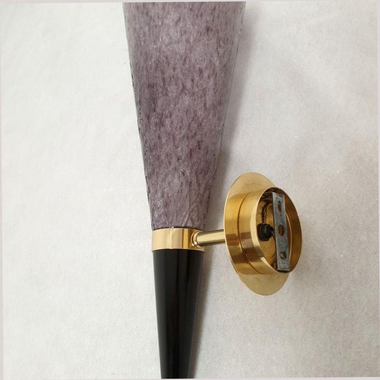 Tall Purple Murano Glass Sconces Stamped Mila Schon, Italy For Sale at ...