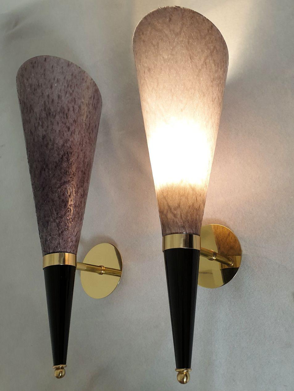 Purple Murano glass sconces, Mila Schon, Italy For Sale at 1stDibs