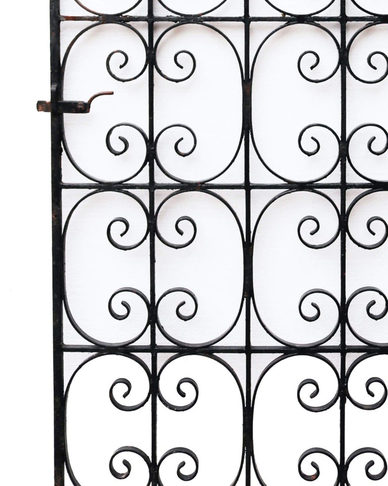 Tall Reclaimed Wrought Iron Side Gate For Sale at 1stDibs