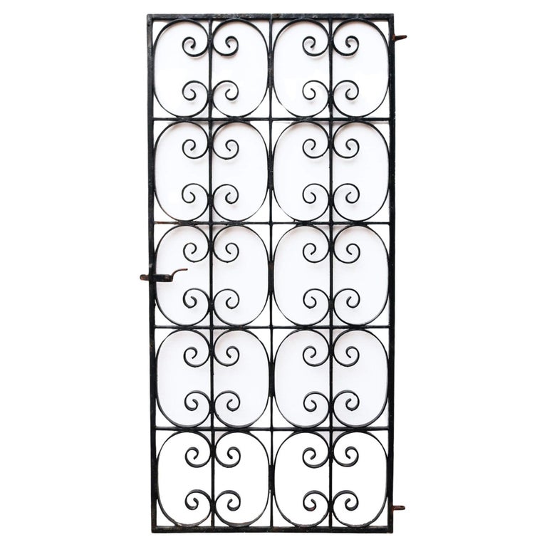 Tall Reclaimed Wrought Iron Side Gate For Sale at 1stDibs