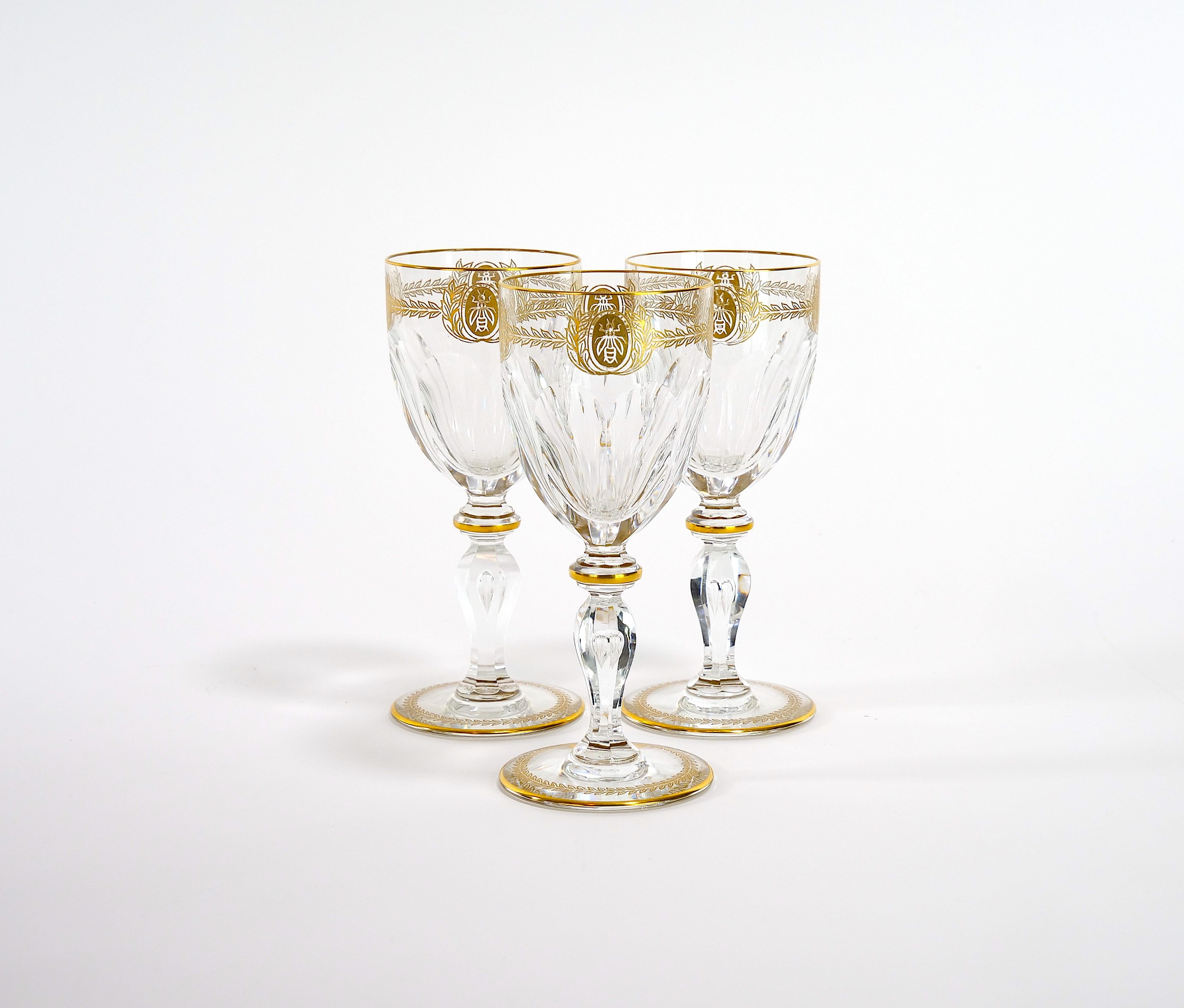 Tall Saint Louis Crystal Tableware Service / Eight People For Sale at ...