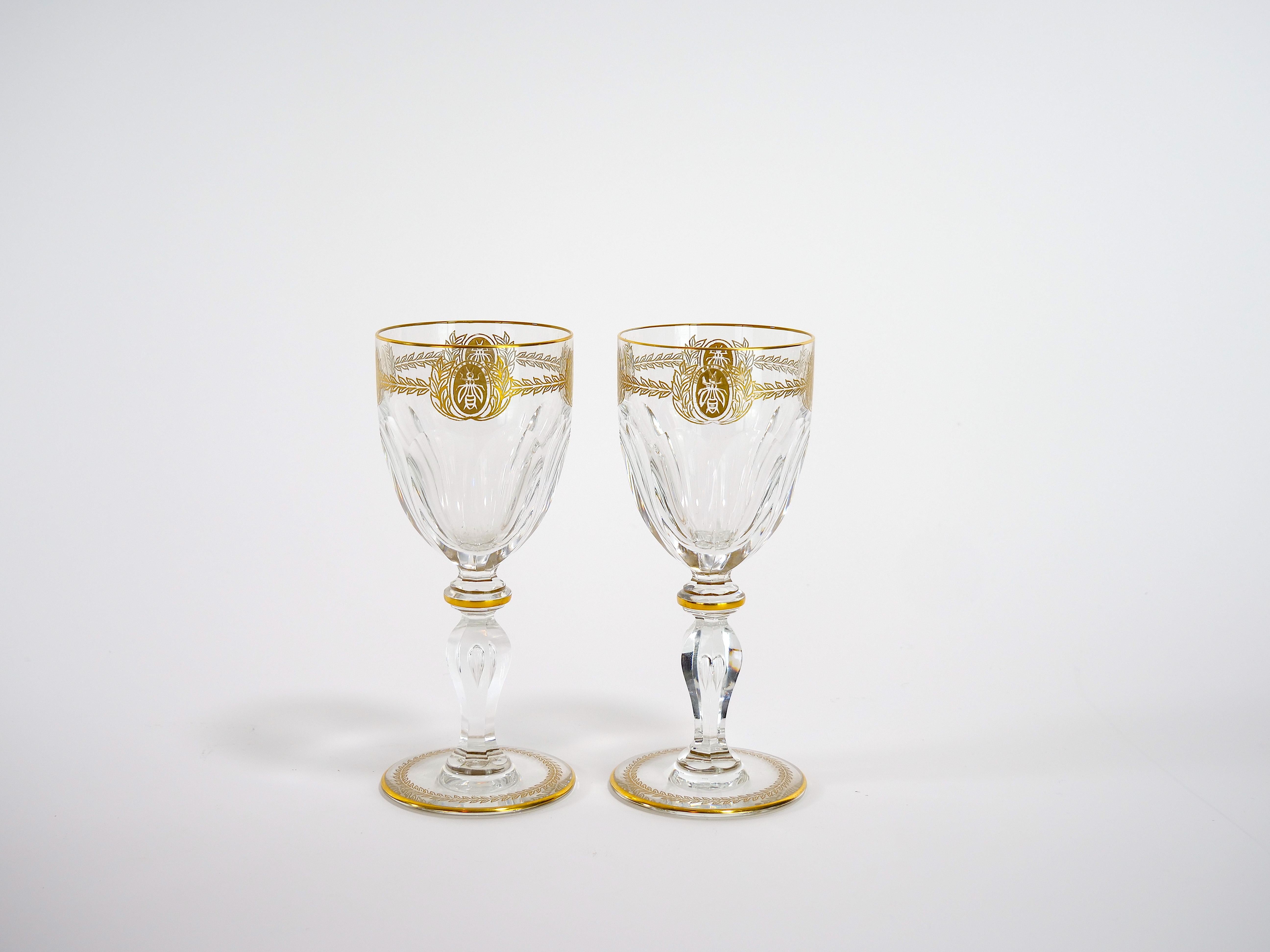 Tall Saint Louis Crystal Tableware Service / Eight People For Sale at ...