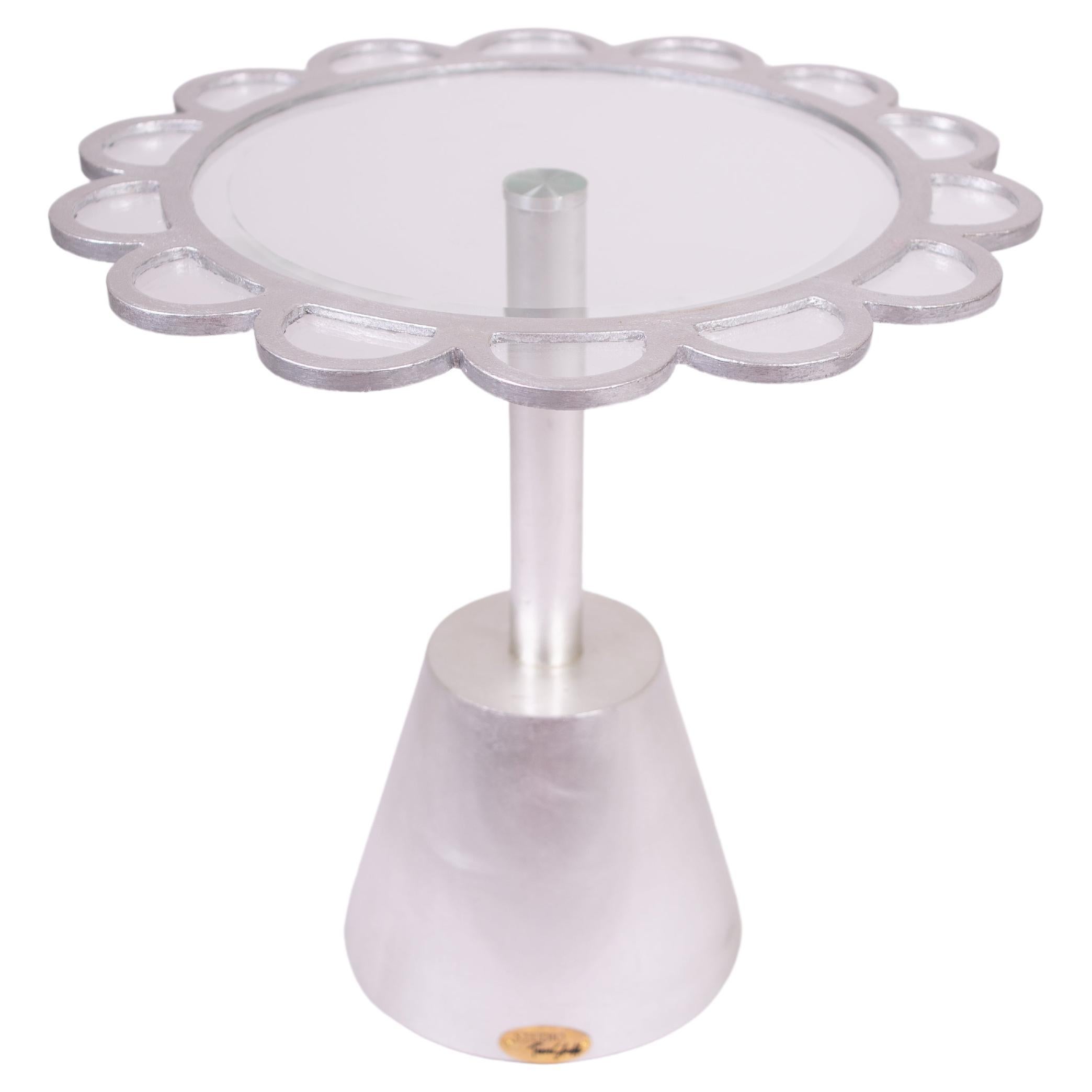 Tall Scalloped "Silver Leaf" Side Table By Tania Sheikh Studio For Sale ...