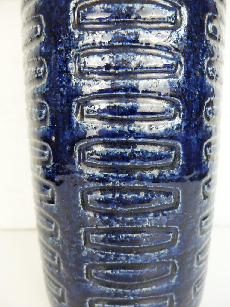 Tall Scandinavian Cobalt Blue Ceramic Vase C15 by Linnemann-Schmidt for ...