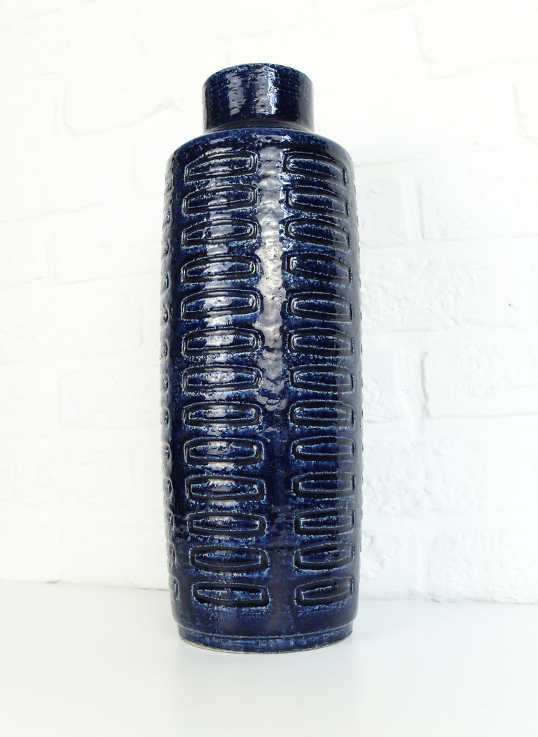 Tall Scandinavian Cobalt Blue Ceramic Vase C15 by Linnemann-Schmidt for ...