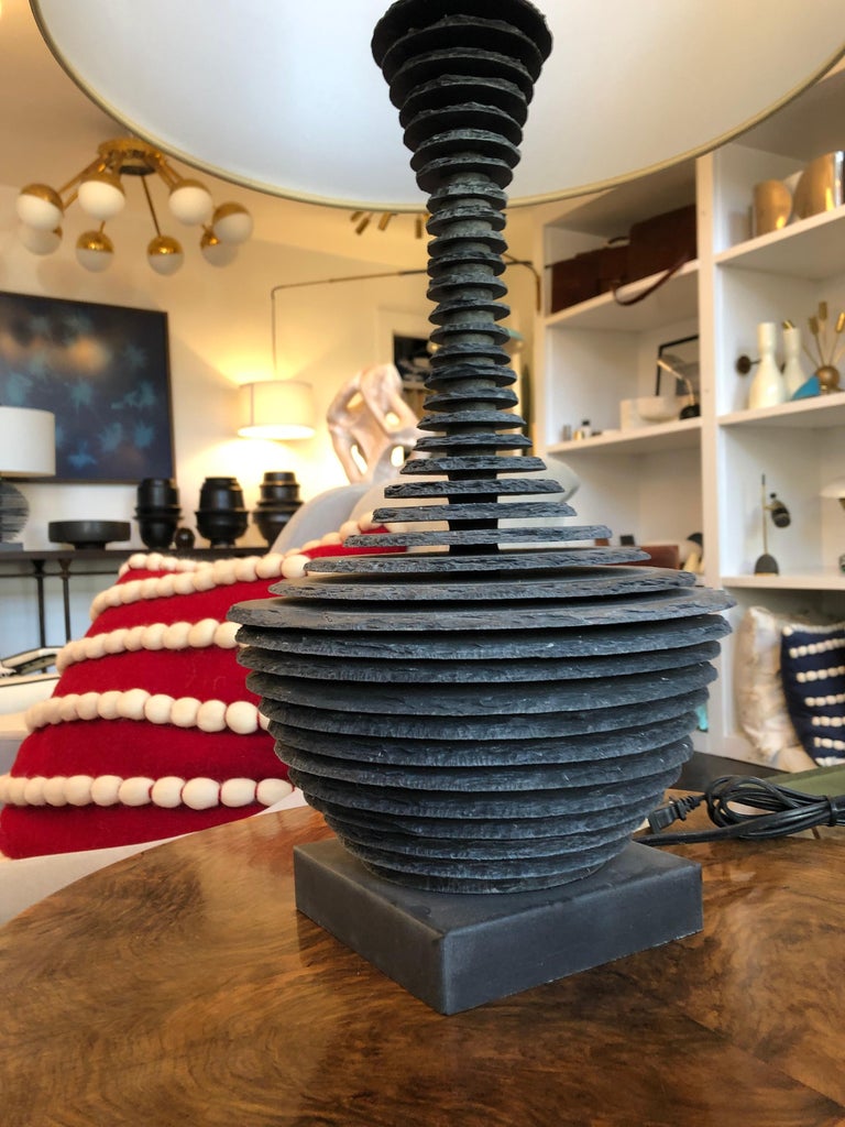 "Strata" Slate Amphora Table Lamp For Sale at 1stDibs