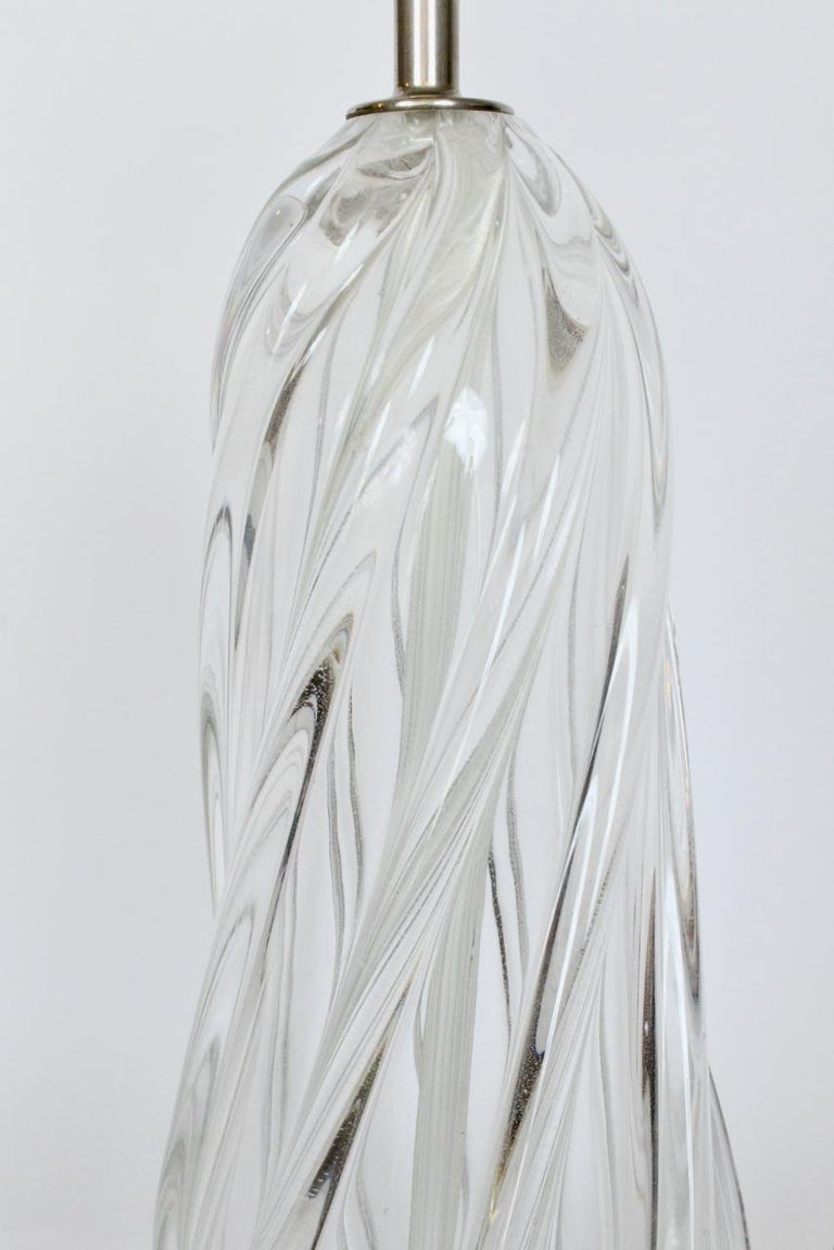 Tall Seguso Murano Glass Swirl Table Lamp For Sale at 1stDibs