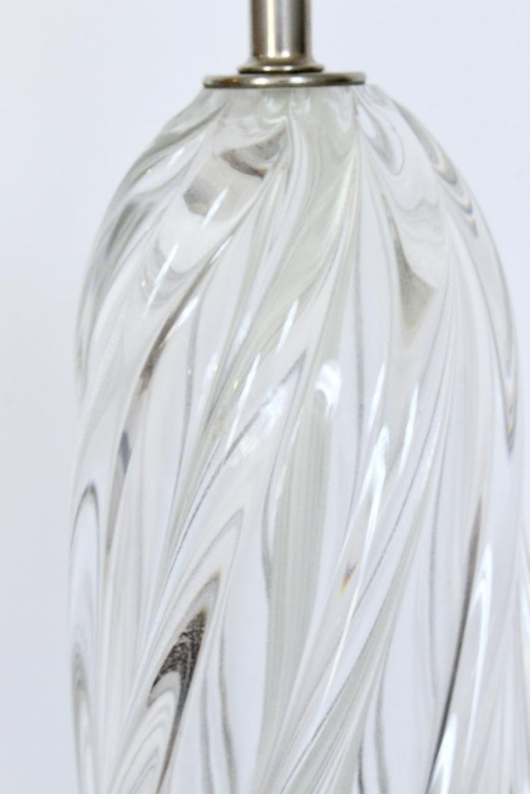 Tall Seguso Murano Glass Swirl Table Lamp For Sale at 1stDibs