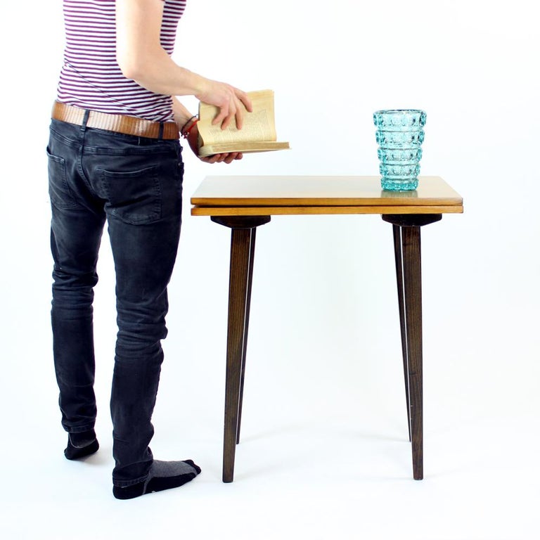 Tall Side Table with Turning Top Board, Czechoslovakia, 1960s For Sale ...