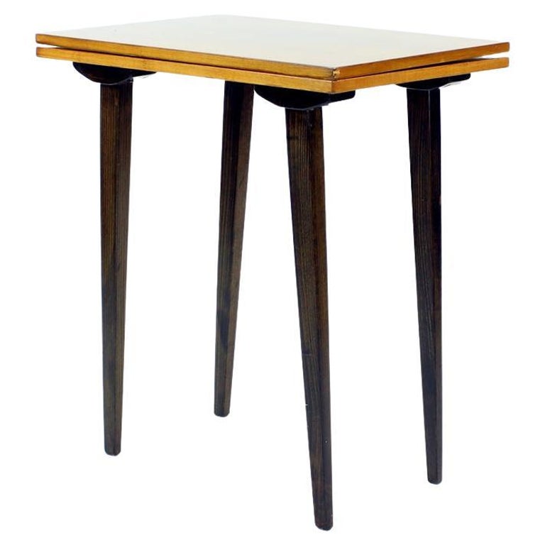 Tall Side Table with Turning Top Board, Czechoslovakia, 1960s For Sale ...