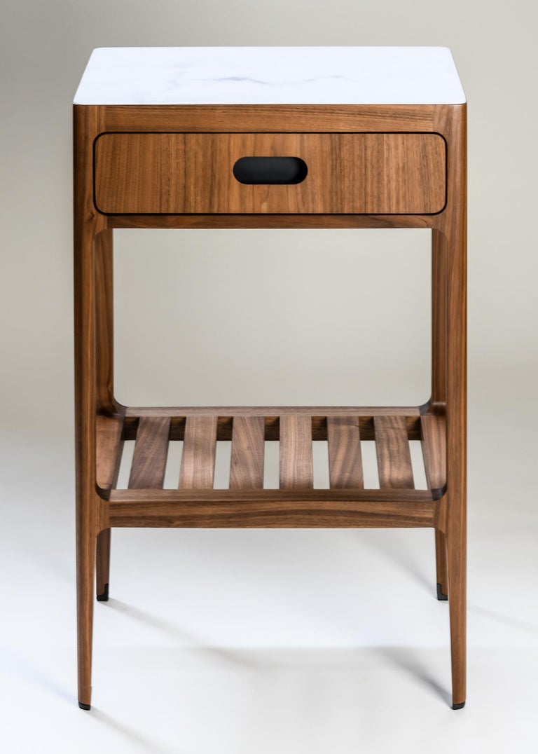 Radius Tall Single Drawer Side Table in Walnut by Munson Furniture For ...