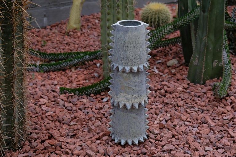 Tall Studded Stoneware Vessel by LGS Studio For Sale at 1stDibs