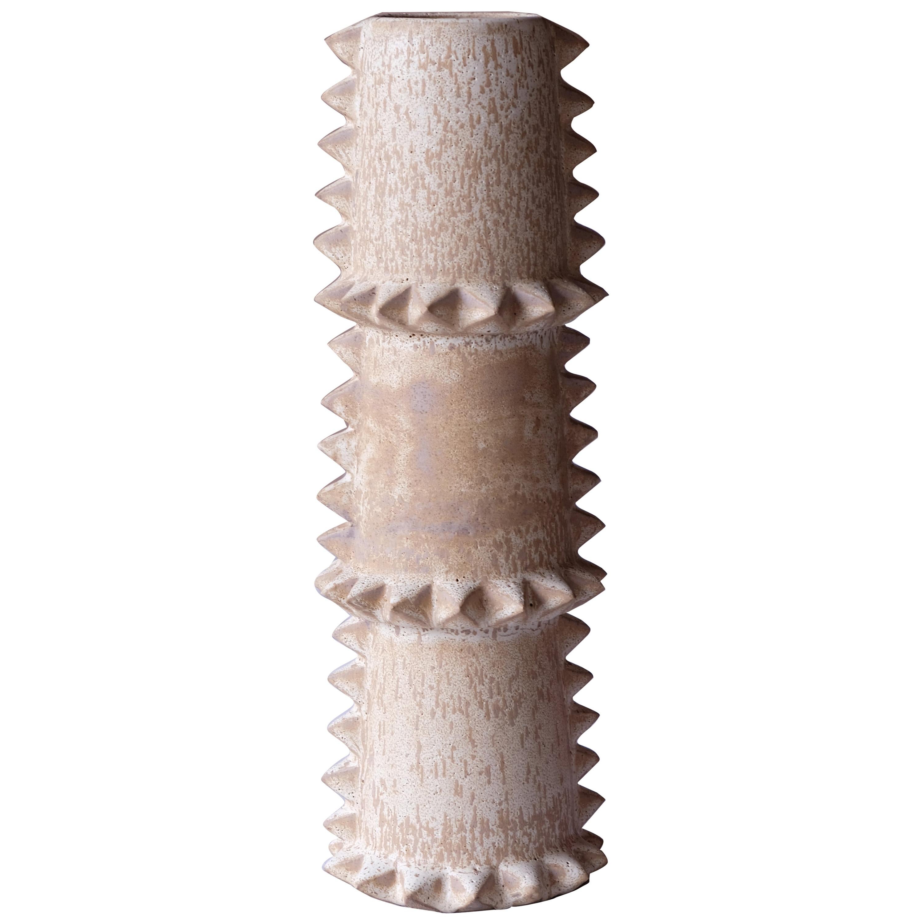 Tall Studded Stoneware Vessel by LGS Studio For Sale at 1stDibs