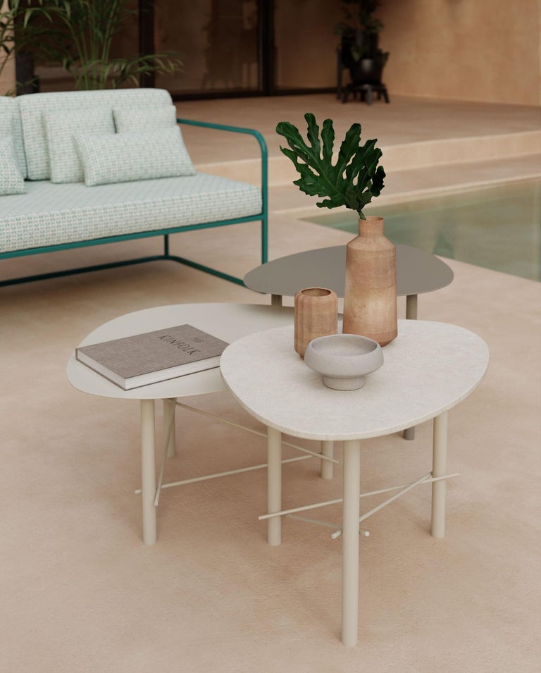 Tall Table in Metal and Ceramic "Cookie" For Sale at 1stDibs