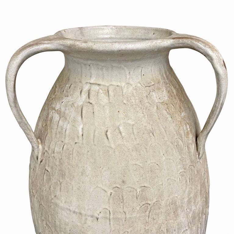 Tall Three-Handled Studio Pottery Vase For Sale at 1stDibs