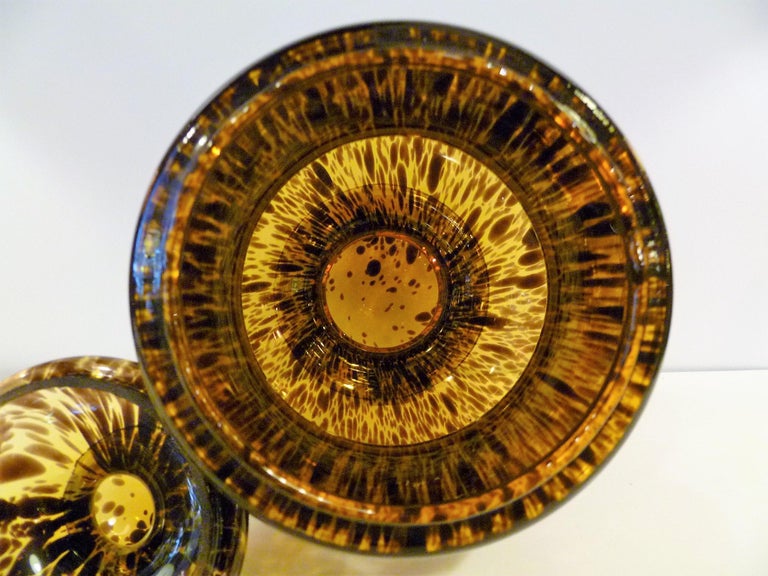 Tall Tortoise Shell Pattern Italian Modern Monumental Glass Urn with ...