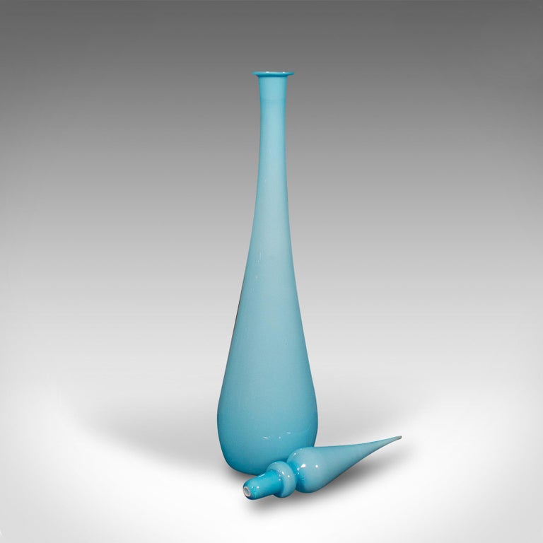 Tall Vintage Decorative Flask, French, Blown Glass, Spirit Decanter ...