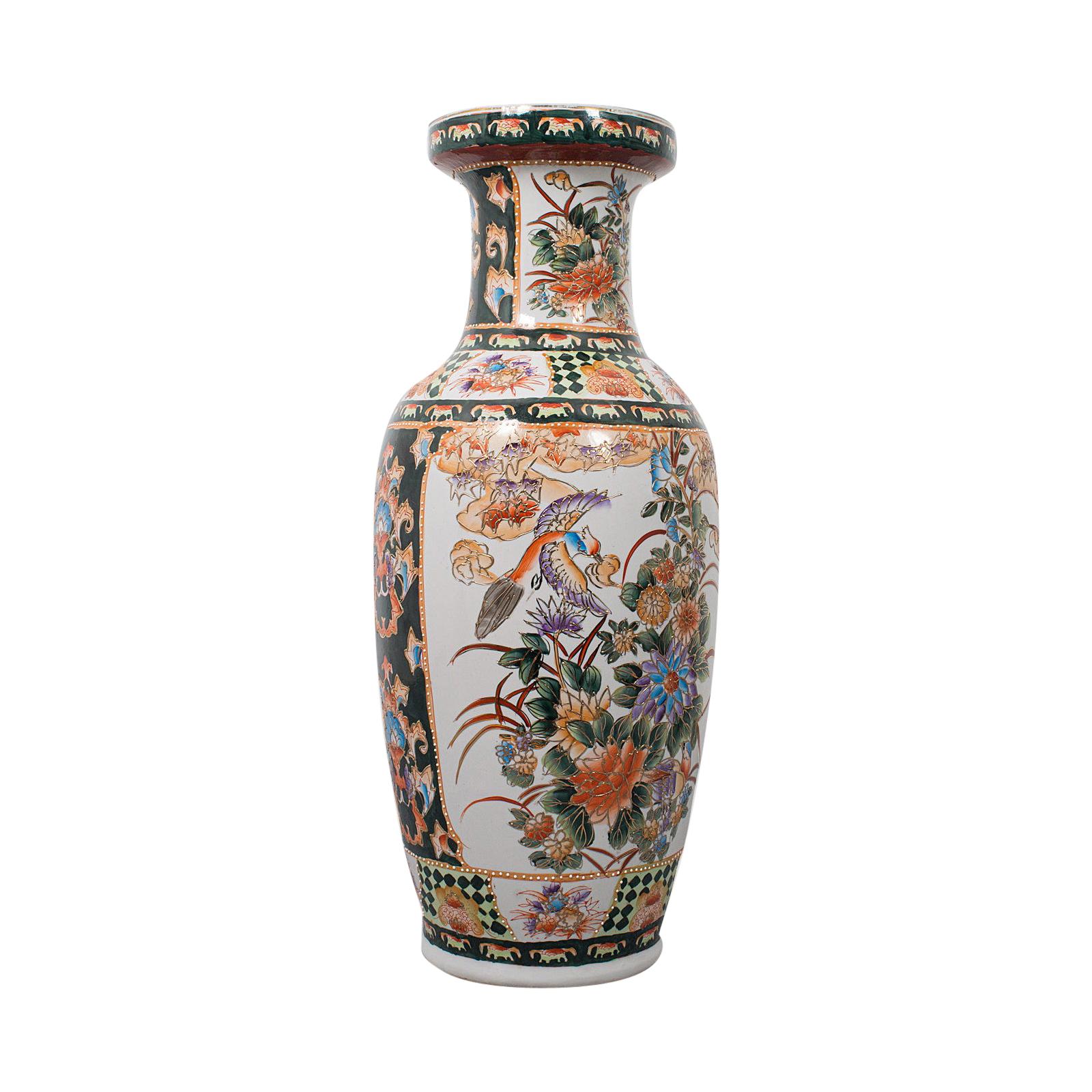 Grand vase décoratif oriental vintage en céramique avec support en ...