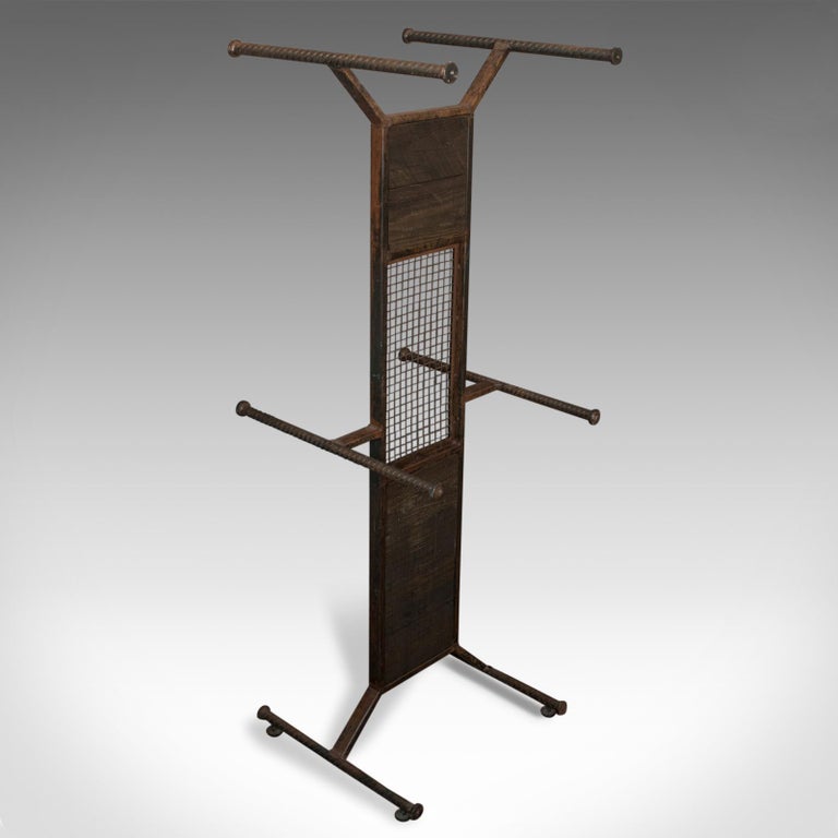 Tall Vintage Display Stand, English, Steel, Oak, Industrial, Fashion ...