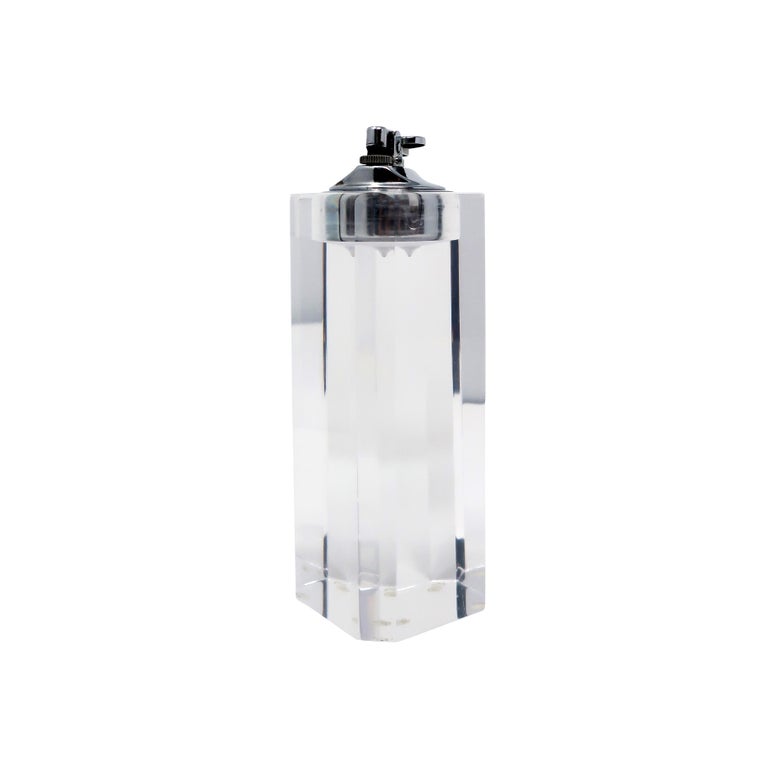 Tall Vintage Lucite Table Lighter For Sale at 1stDibs