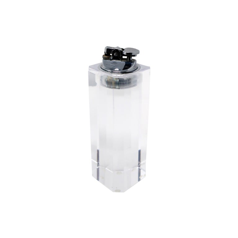 Tall Vintage Lucite Table Lighter For Sale at 1stDibs