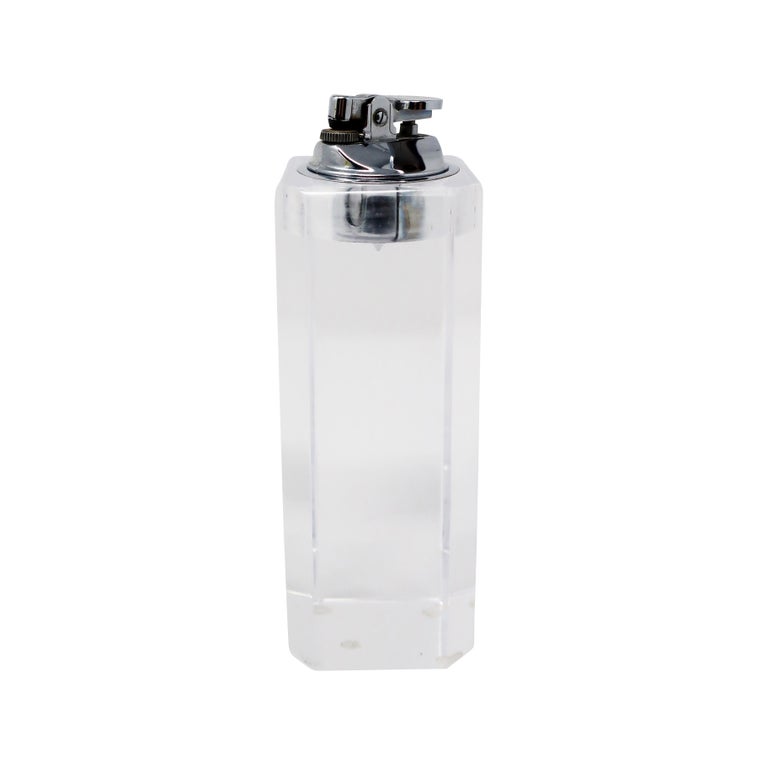Tall Vintage Lucite Table Lighter For Sale at 1stDibs
