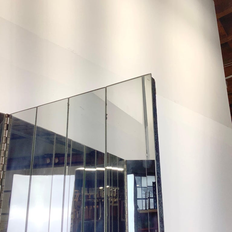 Tall Vintage Mirrored Room Divider or Decorative Screen For Sale at 1stDibs