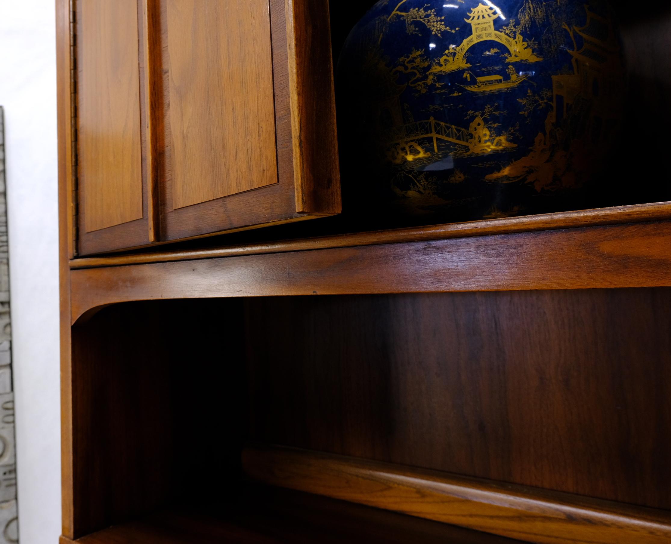 Tall Walnut Mid-Century Modern Drop Front Secretary Desk Bookcase at ...